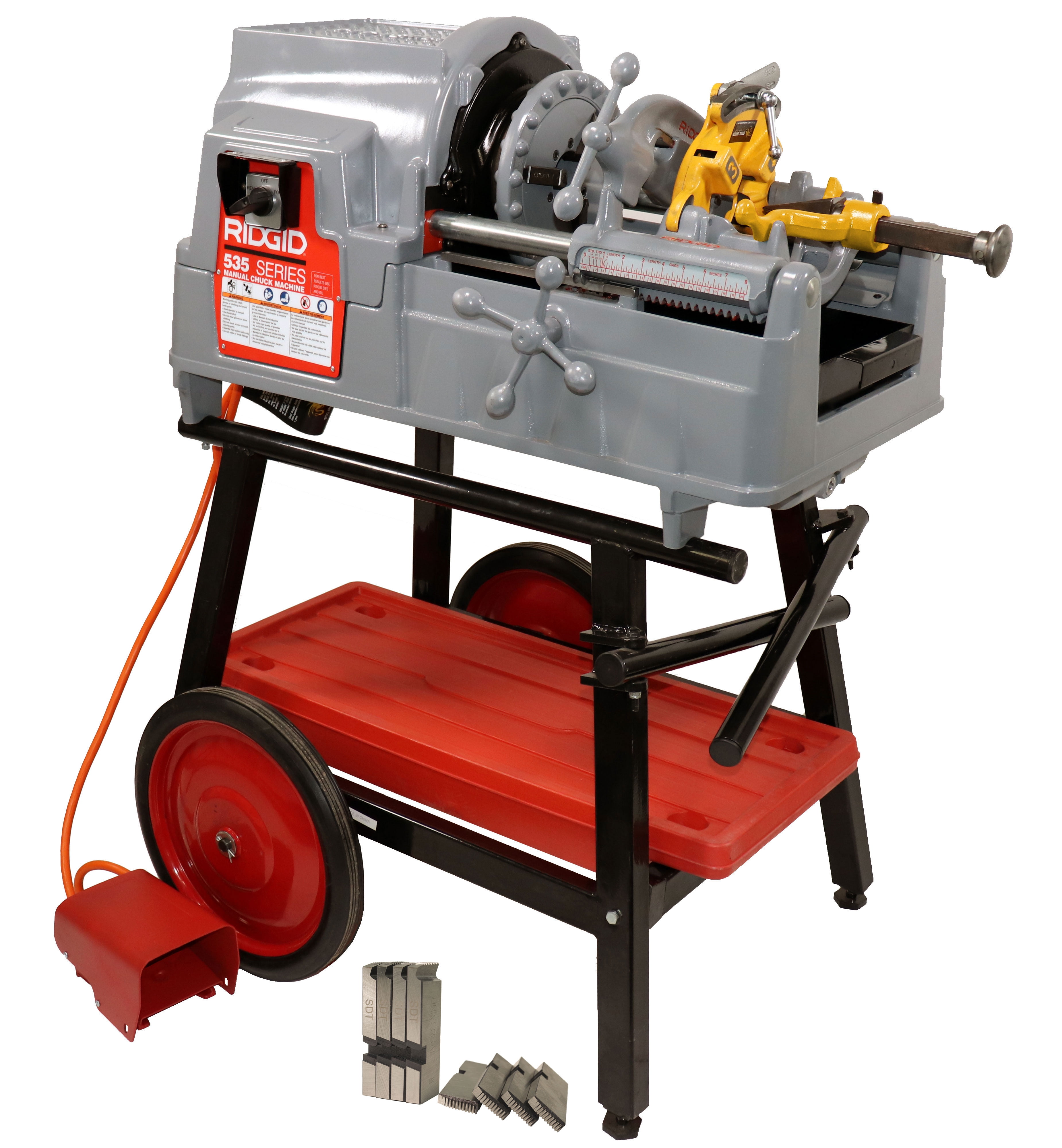 Restored RIDGID® 535 V3 Pipe Threader & Steel Dragon Tools® Cart 811A ...