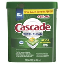 Cascade Total Clean ActionPac Dishwasher Detergent Pacs Lemon Scent ...