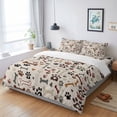 4 Piece Duvet Cover Set Queen, Seamless Dog Paw Bone Texture Soft ...