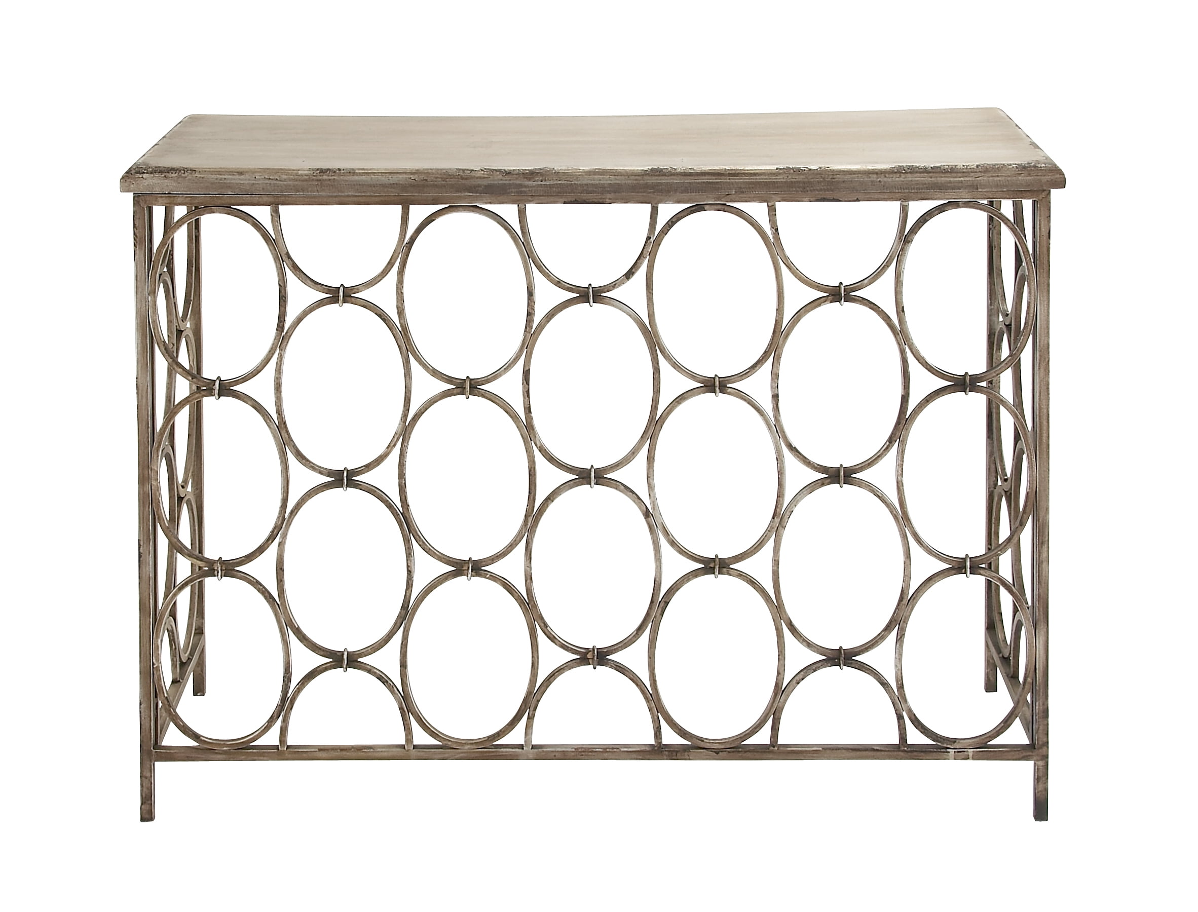 Decmode Contemporary 33 X 43 Inch Distressed Gold Rectangular Console ...
