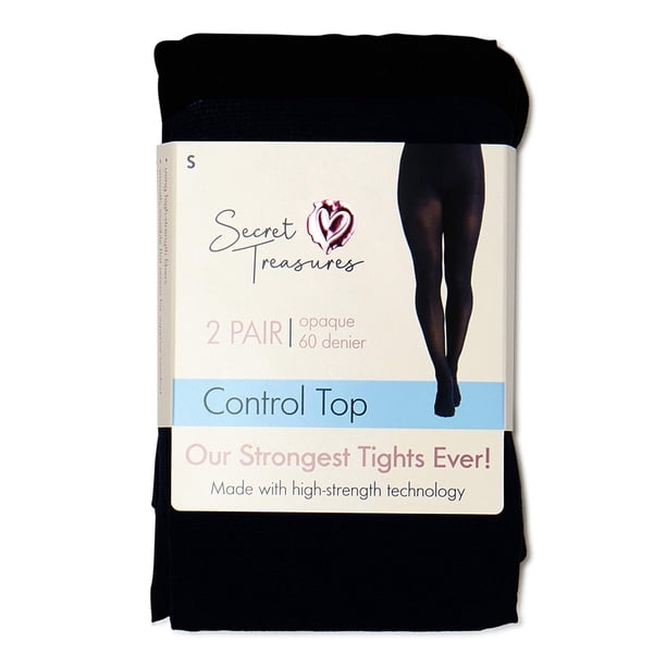 Secret Treasures Women's Opaque Tights, 2 Pack - Walmart.com