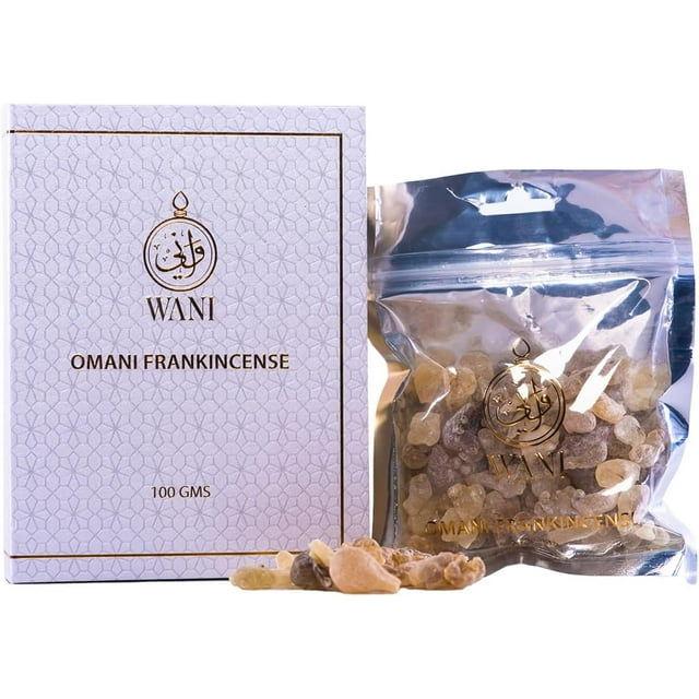 WANI White Frankincense Resins Luban 100 Grams, from Oman Olibanum Gum ...