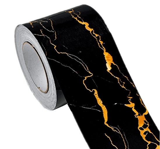 MOYISHI 10Meters Black Marble Look Wallpaper Border Peel & Stick Wall ...