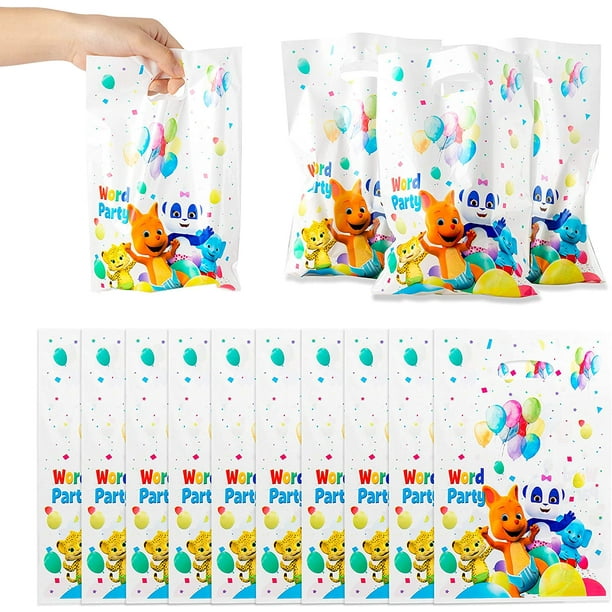 HTOOQ 50pcs Word Party Theme Party Favor Bags, Plastic Goodies Gift Bag ...