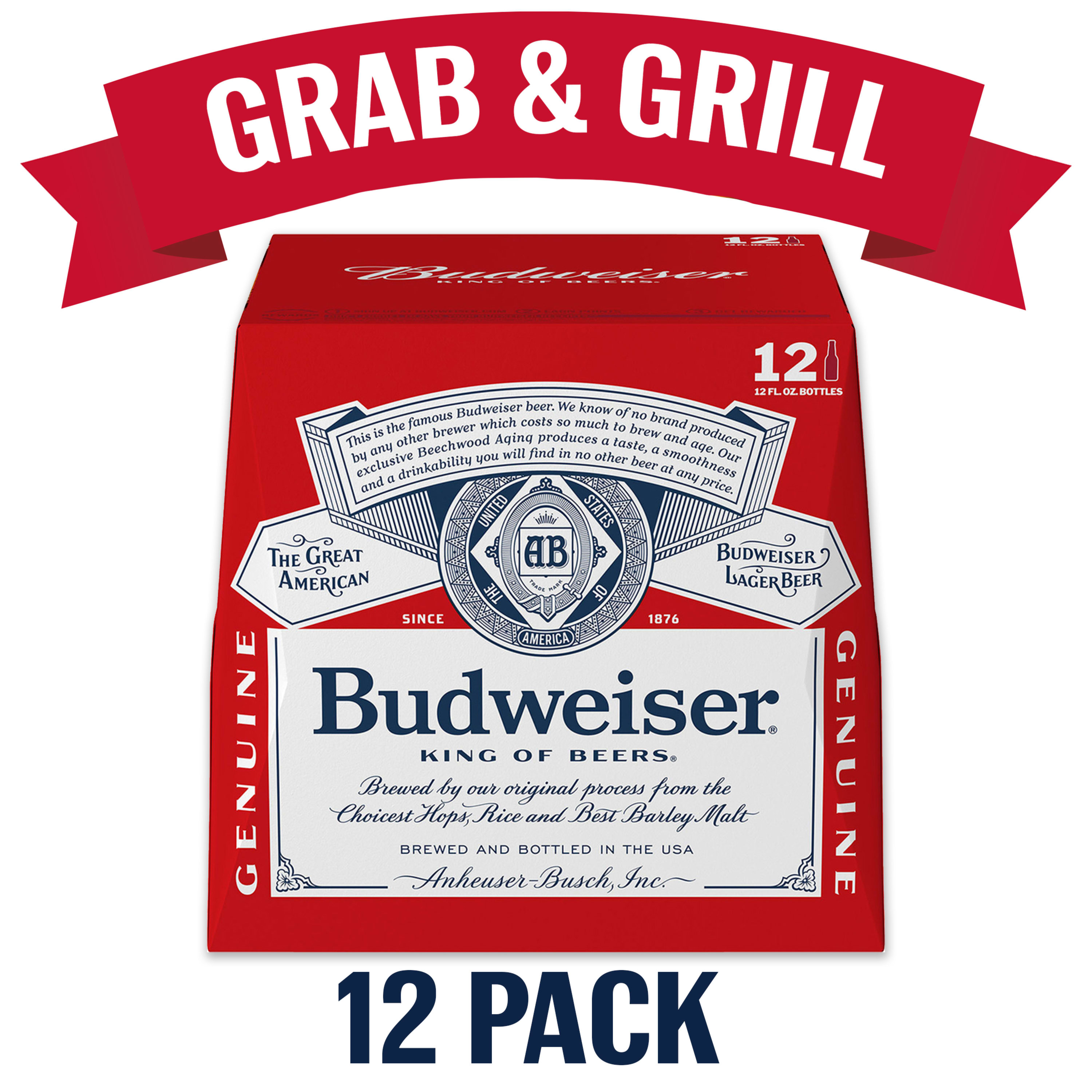 Budweiser Beer, 12 Pack Beer, 12 FL OZ Bottles - Walmart.com - Walmart.com