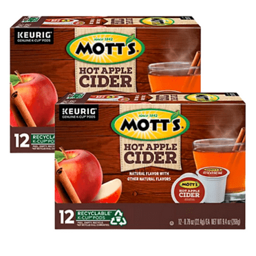 Mott's Fall Spice Hot Apple Cider, K-Cup Pods, 24 Count, Gluten-free ...