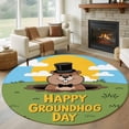 6ft Round Rug Happy Groundhog Day Area Rugs for Living Room Bedroom ...