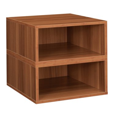 Niche Cubo Storage Set- 2 Half Size Cubes- White Wood Grain - Walmart.com