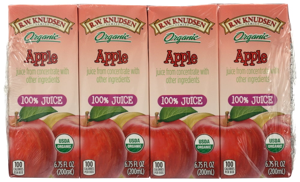 Rw Knudsen Juice, Organic Apple Juice Box, 4 Each - Walmart.com ...