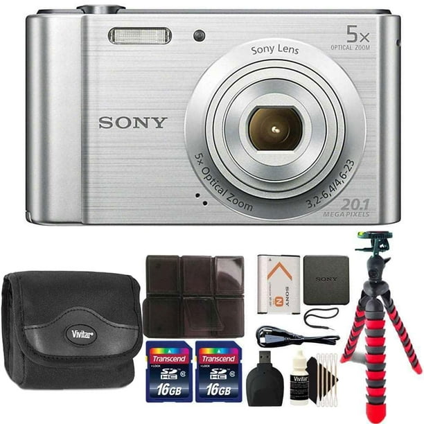 Sony Cyber-shot DSC-W800 Digital Camera (Silver) with 32GB Accessory ...