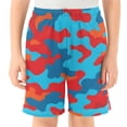 BZSMCE Adjustable Drawstring Casual Shorts With Red Blue Camouflage ...