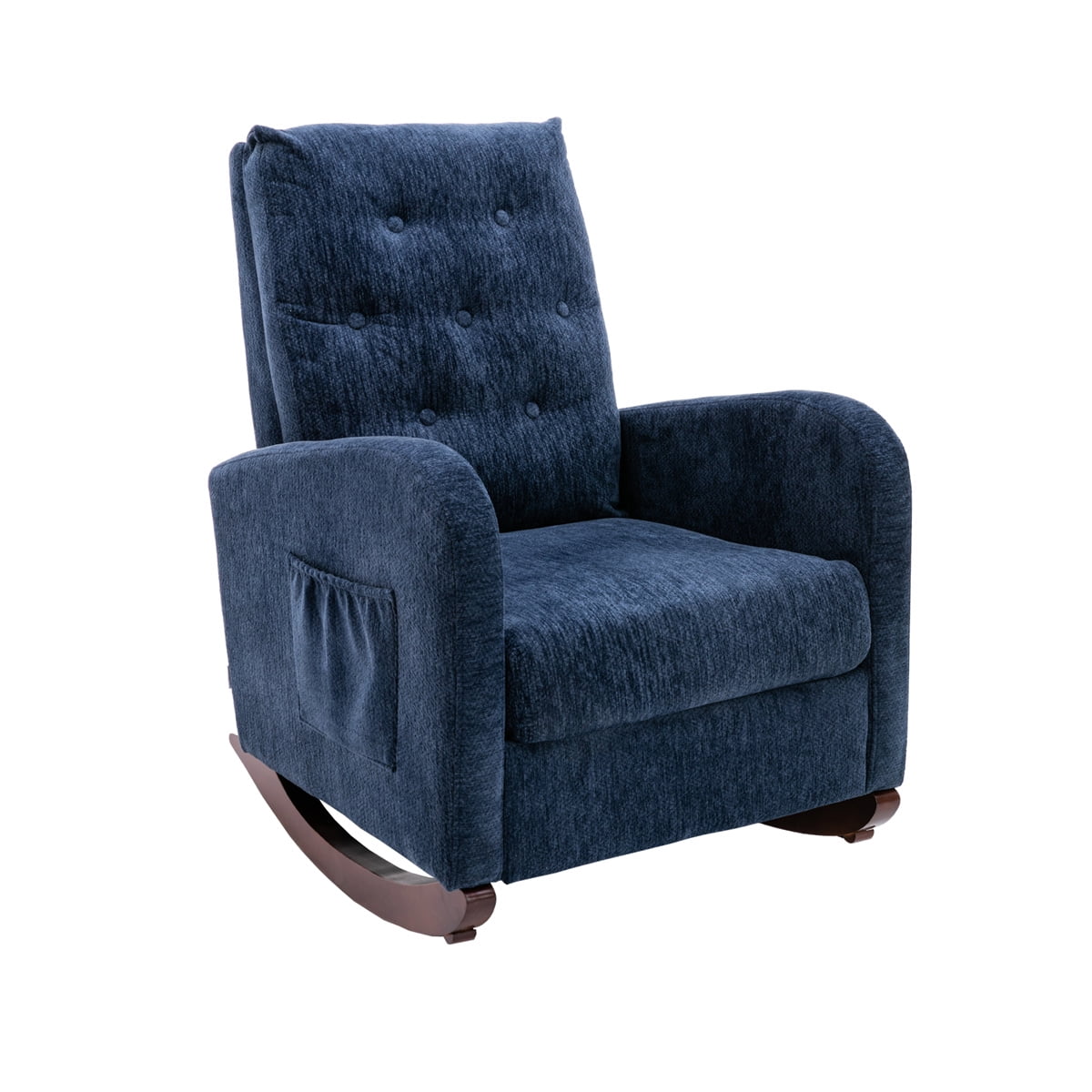 Modern Accent Nursery Rocking Chair with Plywood Frame and Wooden Legs ...