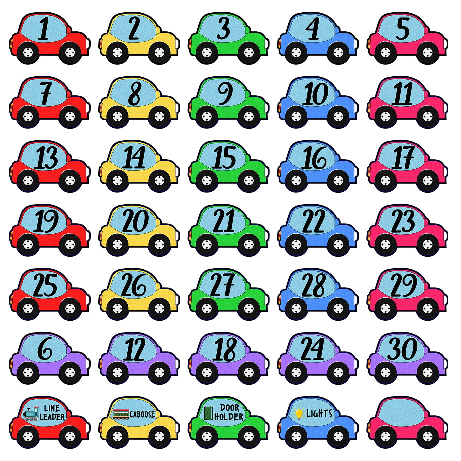 WaaHome Number Spot Markers Stickers 36PCS Colorful Car Line Up Spots ...