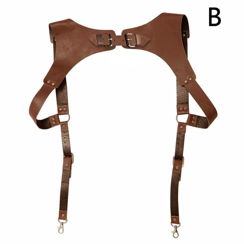 Chest Harness Punk Adjustable Body Chest Brown Half Harness Belt Faux ...