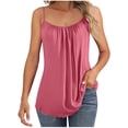 Fewfanhot Women's Solid Silk-Like Lounge Cami - Round Neck Ruffled ...