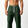 Lmueinov Men's Straight Leg Breathable Pants Cotton Blend Drawstring ...