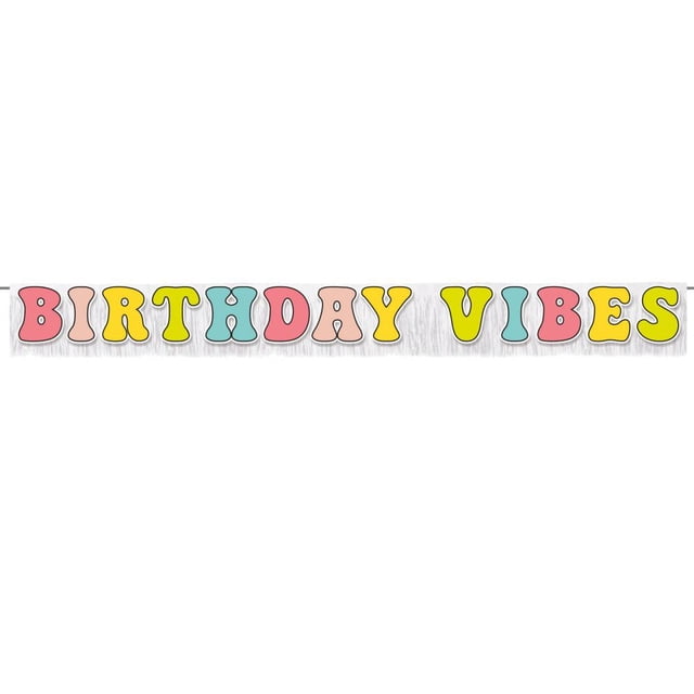 Flower Power Birthday Vibes Fringe Banner - Walmart.com