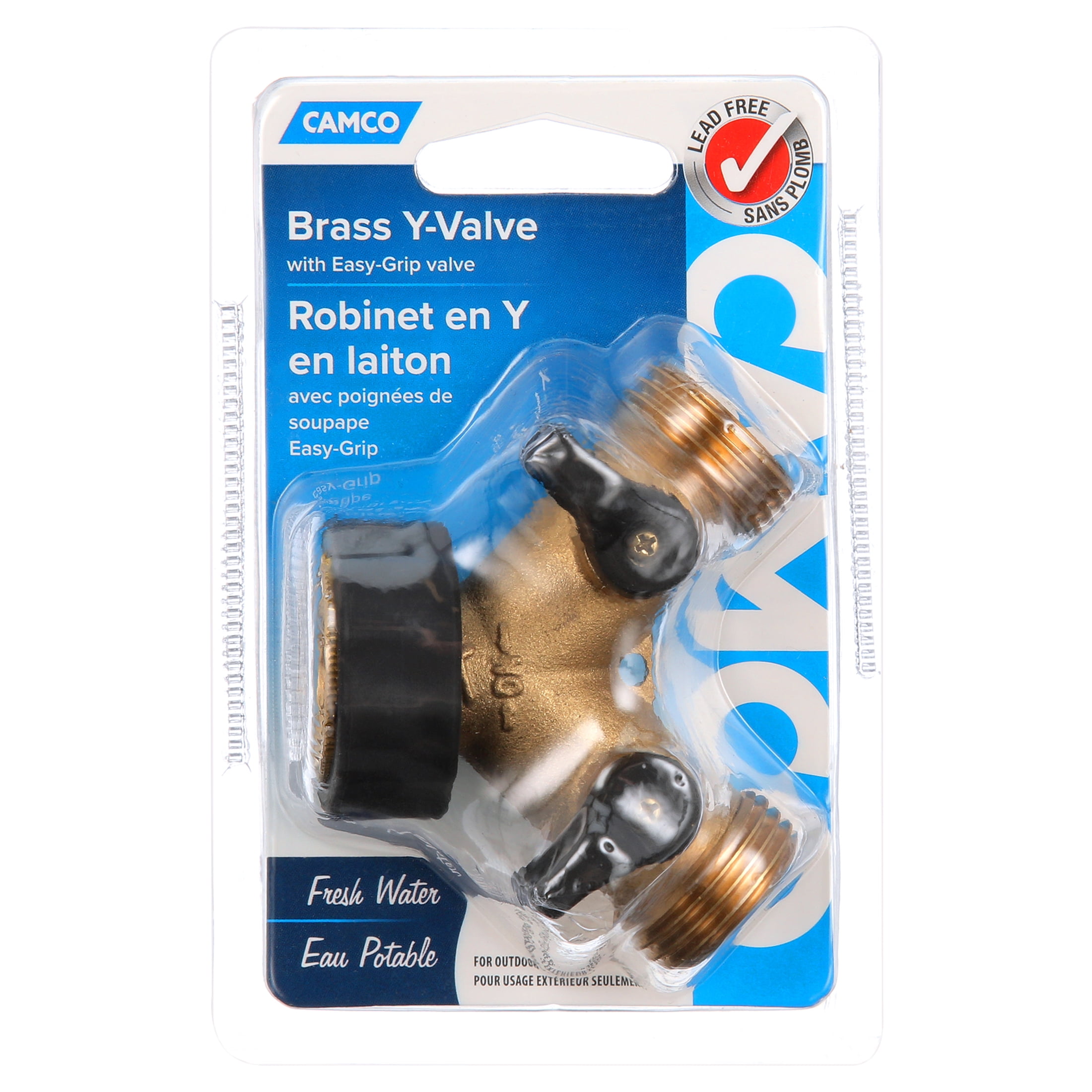 Camco Solid Brass Water "Y" Valve | Metal | Multicolor (20123 ...