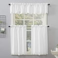 No. 918 Mariela Floral Trim Semi-Sheer Rod Pocket Kitchen Curtain Set ...