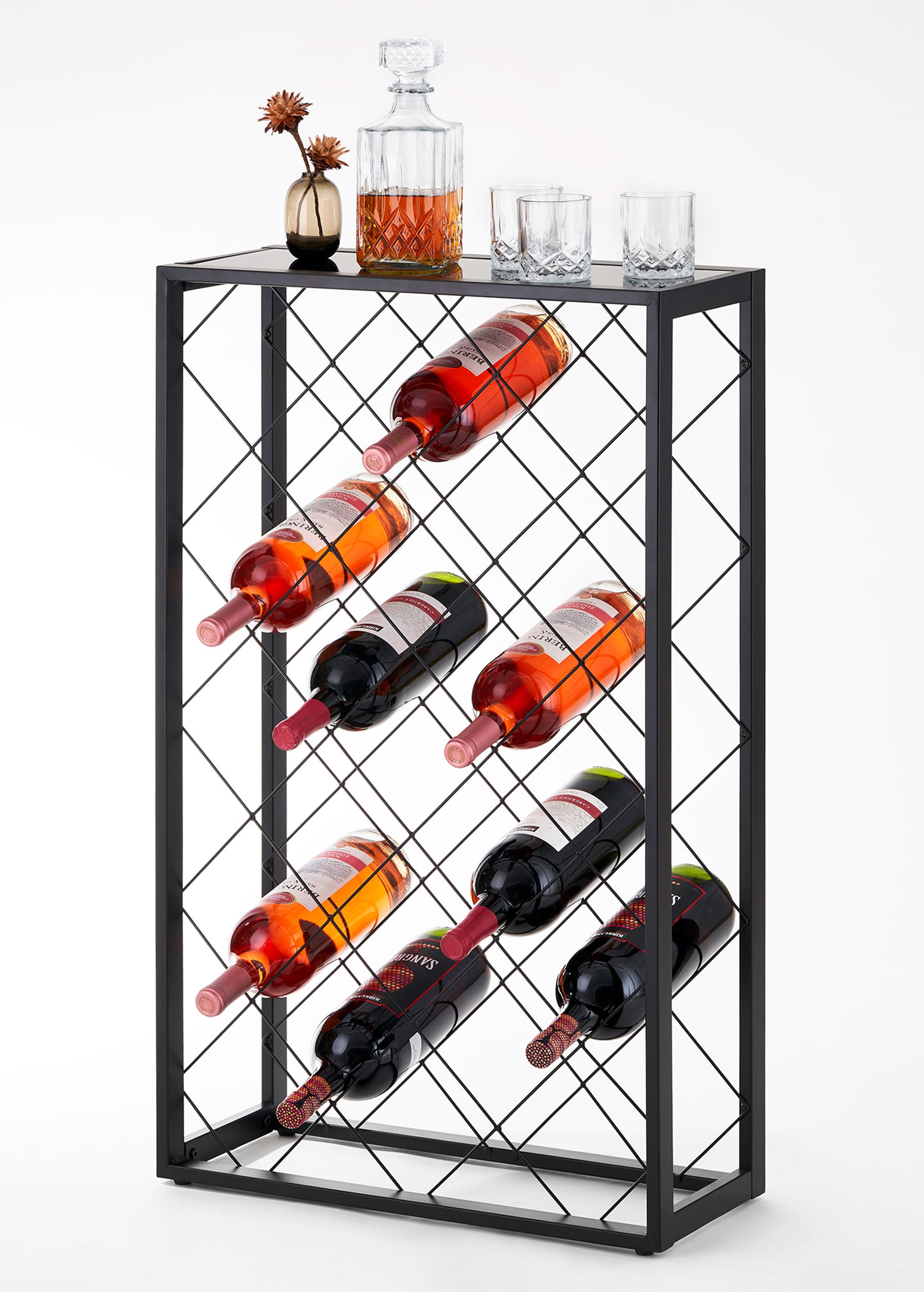 Mango Steam 1.75L Metal Wine Rack for Champagne (23 Bottle, Black ...