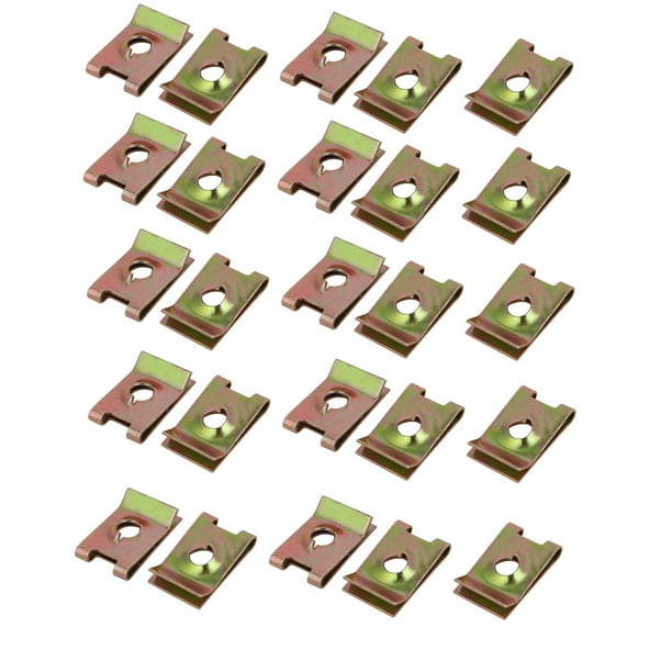 Fit M4/ST4.8 Screw 65Mn Steel Zinc Plated U Nut Brass Tone 17.5mm x ...