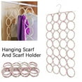 Pluokvzr 28 Ring Scarf Holder, Foldable Tie Belt Hook Organizer, Rattan ...