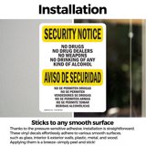 (2 Pack) No Drugs Dealers Weapons Bilingual OSHA Security Notice Sign 5 ...