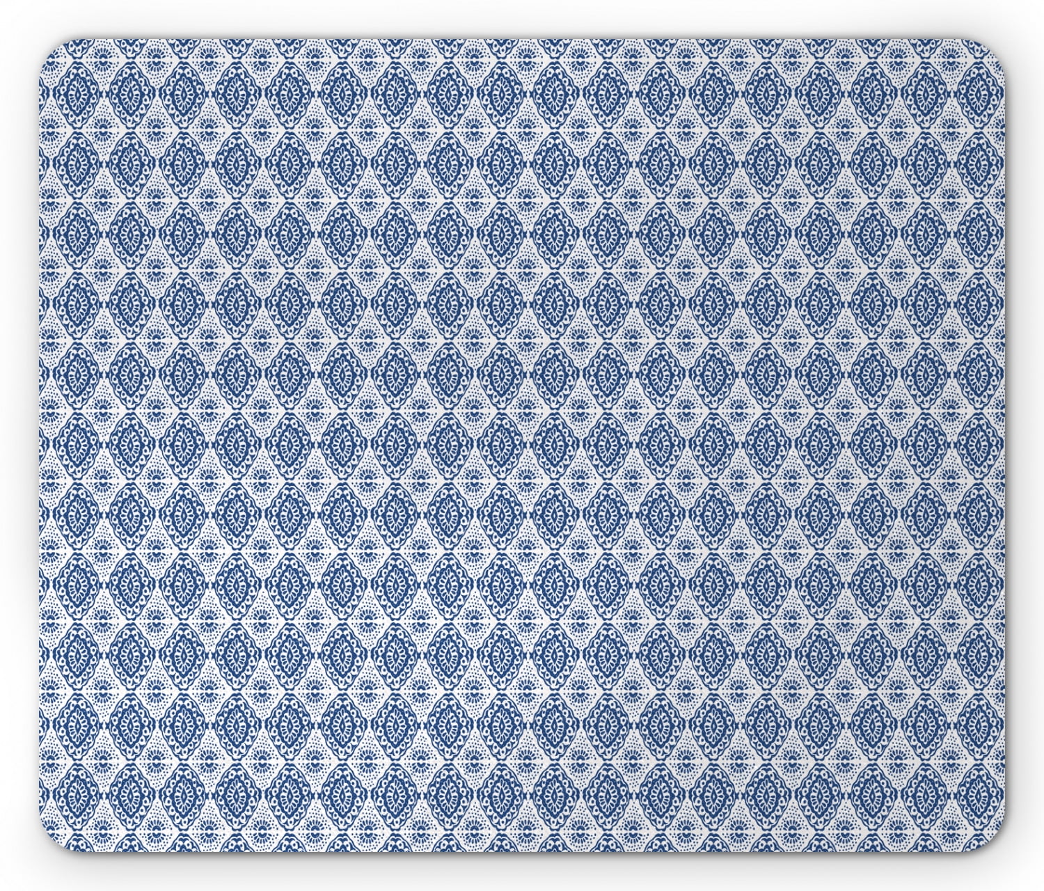 Blue and White Mouse Pad, Abstract Tie Dye Effect Ikat Shibori Pattern ...