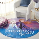 Disney Frozen 2 Rug Collection - Destiny Area Rug, 5' x 5' Round, Blue ...