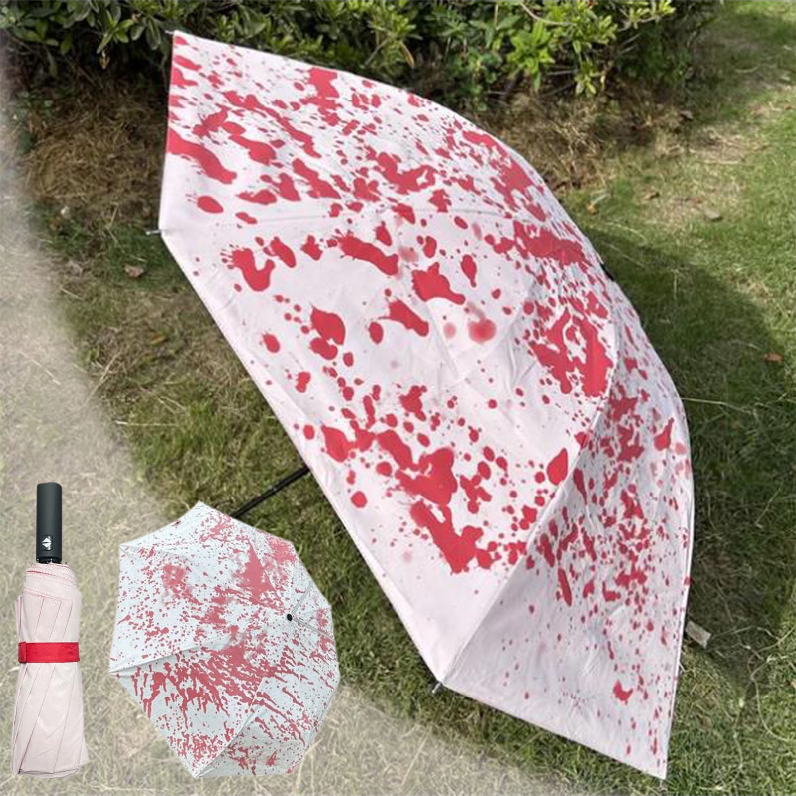 Xihbxyly Paraguas de Terror de Halloween, Diseño Rojo Que Cambia de ...