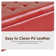Faux Leather Storage Ottoman, 50.5" Red Tufted Bench; Living Room Couch ...