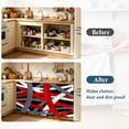 Abstract Art Cabinet Curtains 10" W x 11" L Red White Black Gray Line ...