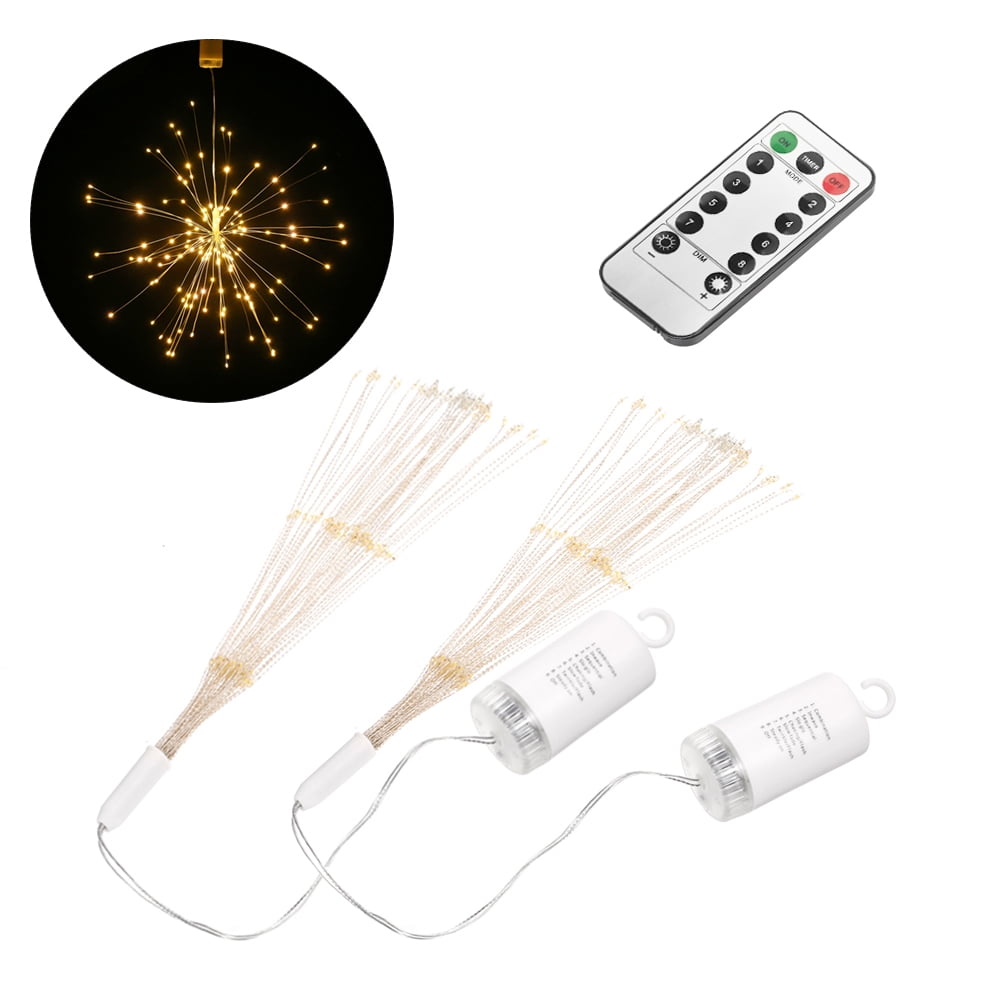 2Pcs Fireworks Light 150 LEDs Christmas String Lights with Remote ...