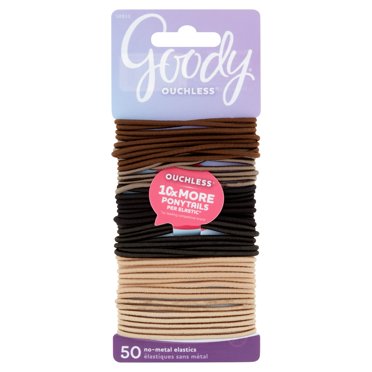 Goody Ouchless® Clear Hair Ties, No Metal Gentle Hair Elastic Polybands ...