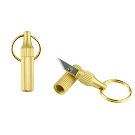 TILIYHELLO 3pcs Mini Knife Multifunctional Brass Capsule Portable Key ...