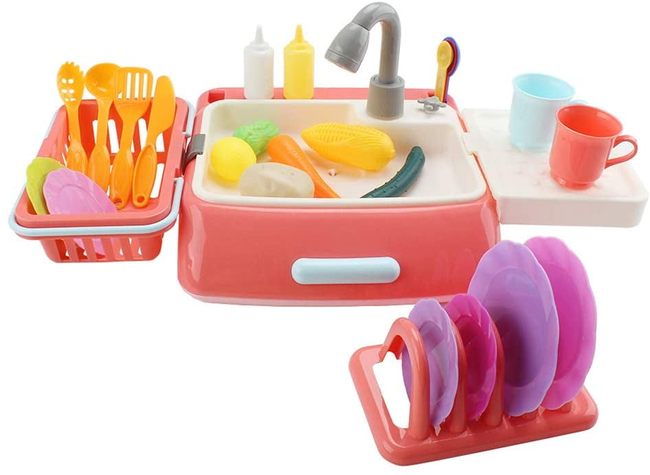 26 Pcs Children Washing-up Toys Kit Kitchen Sink Kids Plastic Pretend ...