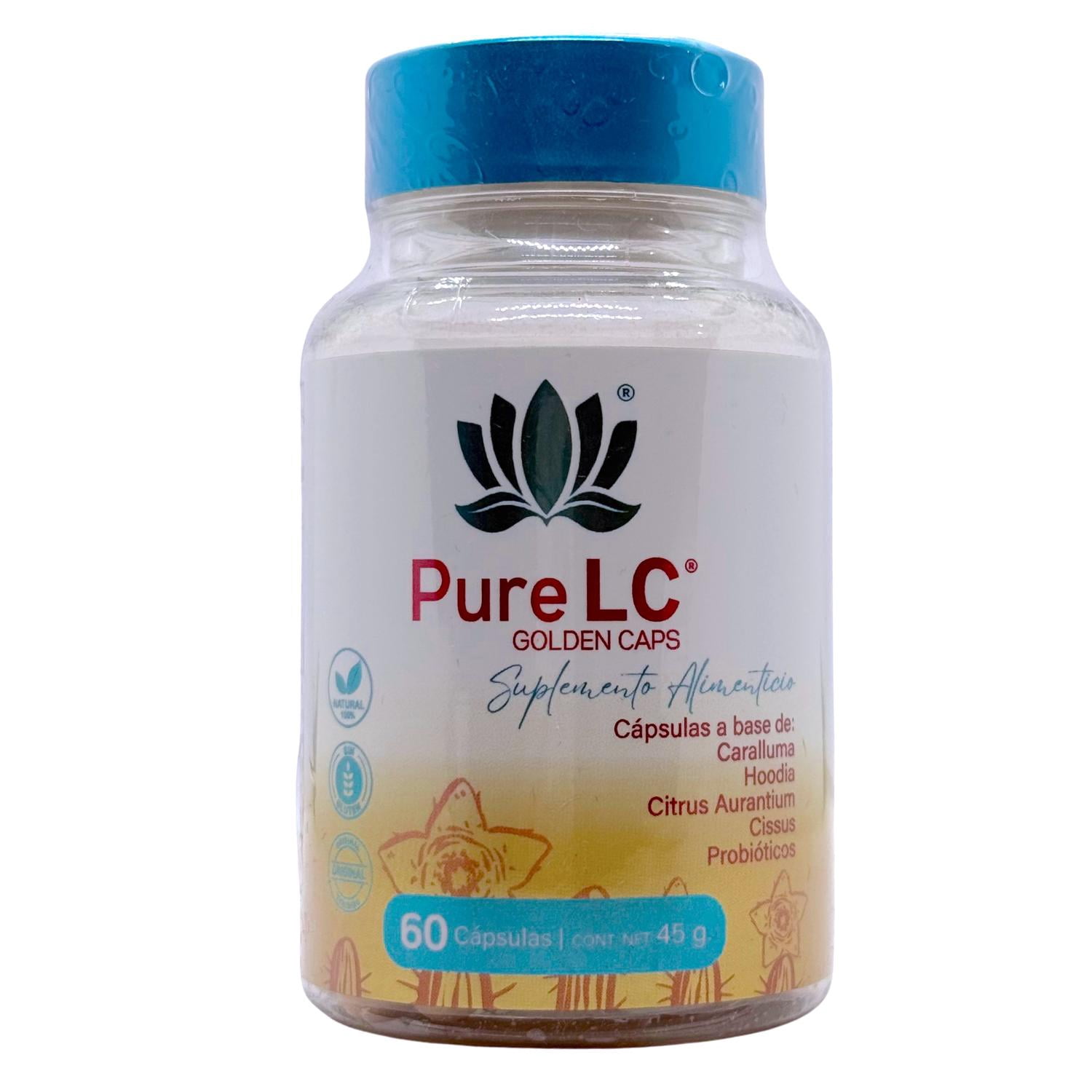 Probióticos 60 caásulas Pure LC Golden Caps Pure Health azul acero ...
