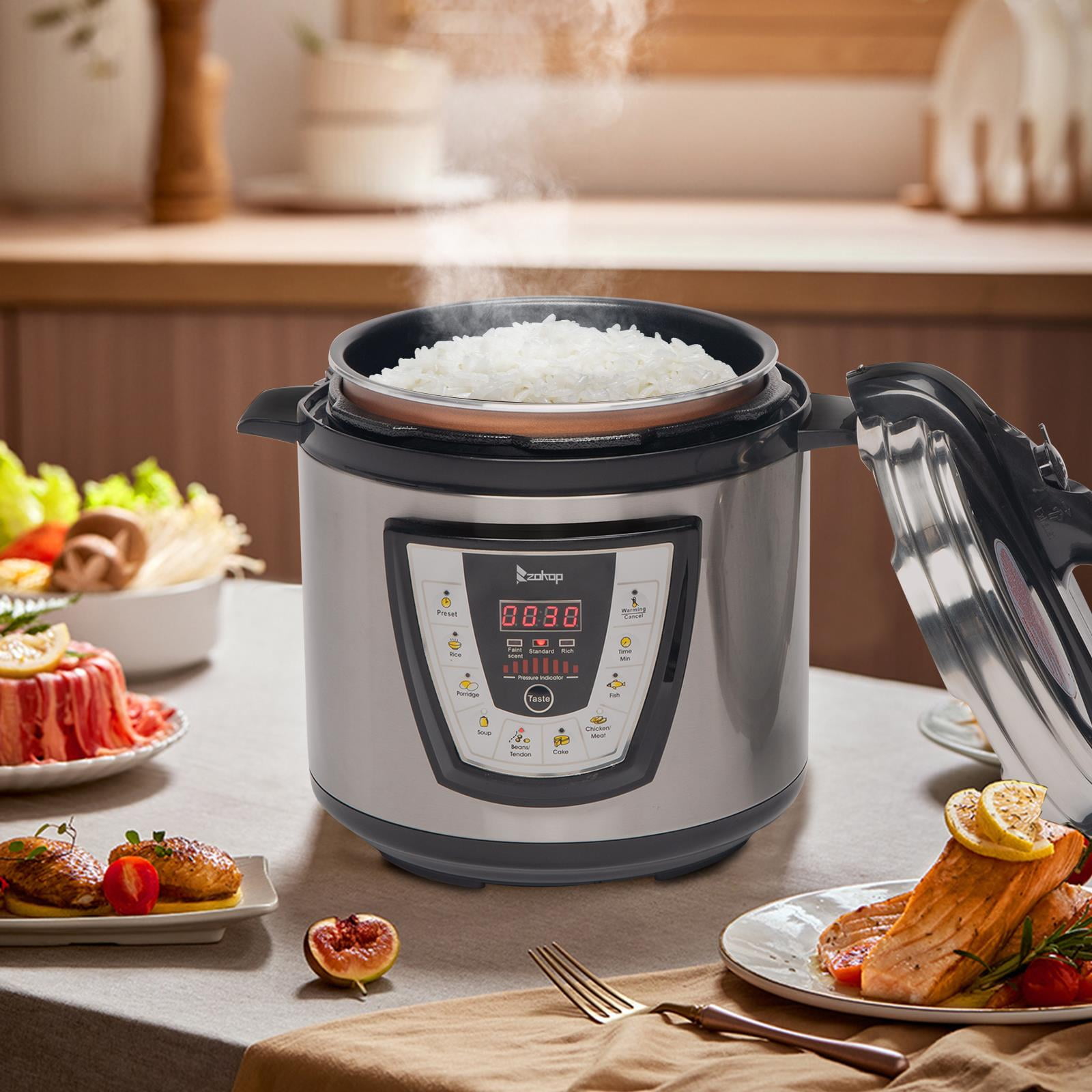 1000W Push-button Stainless Steel Electric Pressure Cooker