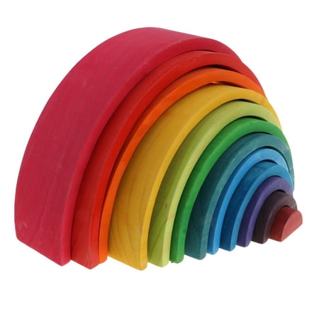 Large Rainbow Stacker (12 Pieces), Wooden Rainbow Nesting Puzzle ...