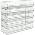 Stackable Wire Storage Bin Rack, 48"W x 20"D x 45"H, 5 Wire Bins ...