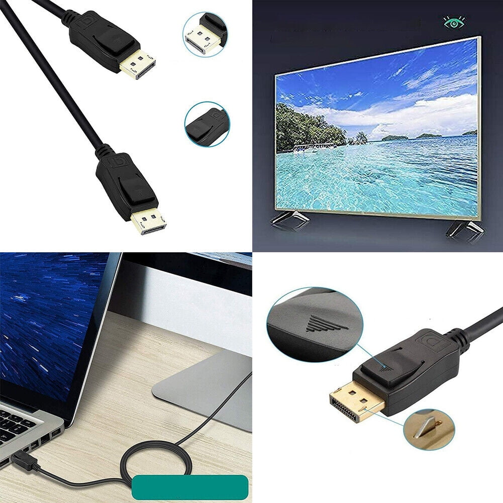 US 2-4 Pc Displayport to Display Port Cable Male to Male Cord 4K w ...