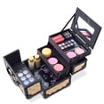 Mini Makeup Train Case 9.5" Aluminum Professional Cosmetic Organizer ...
