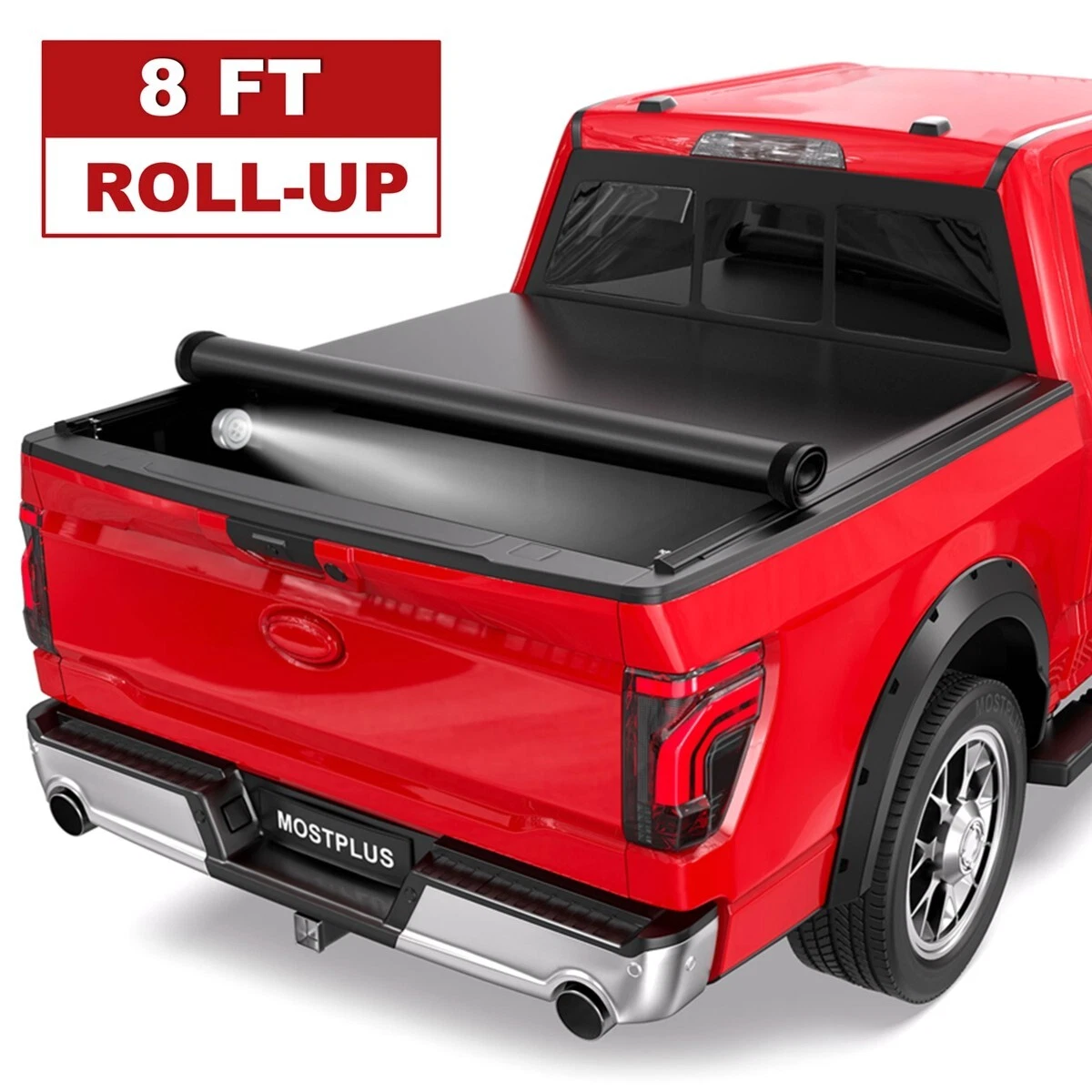 Open Box Roll-Up 8FT Long Truck Bed Tonneau Cover for 1999-2025 Ford ...