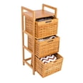 BirdRock Home Three-Tier Bamboo Storage Tower, Versatile Shelf Unit for ...