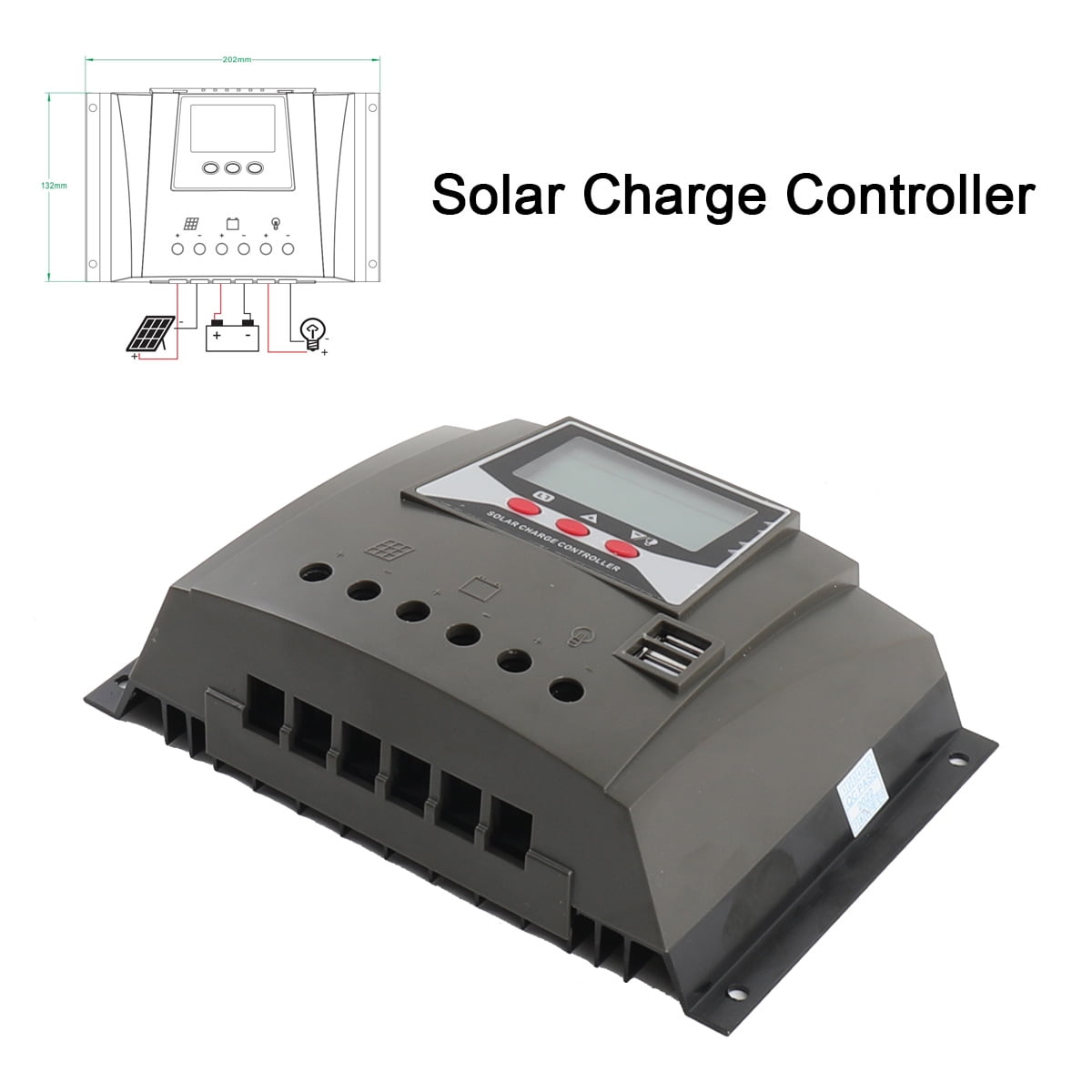 TABODD 60A MPPT Solar Charge Controller Panel Battery Regulator 12V 24V ...