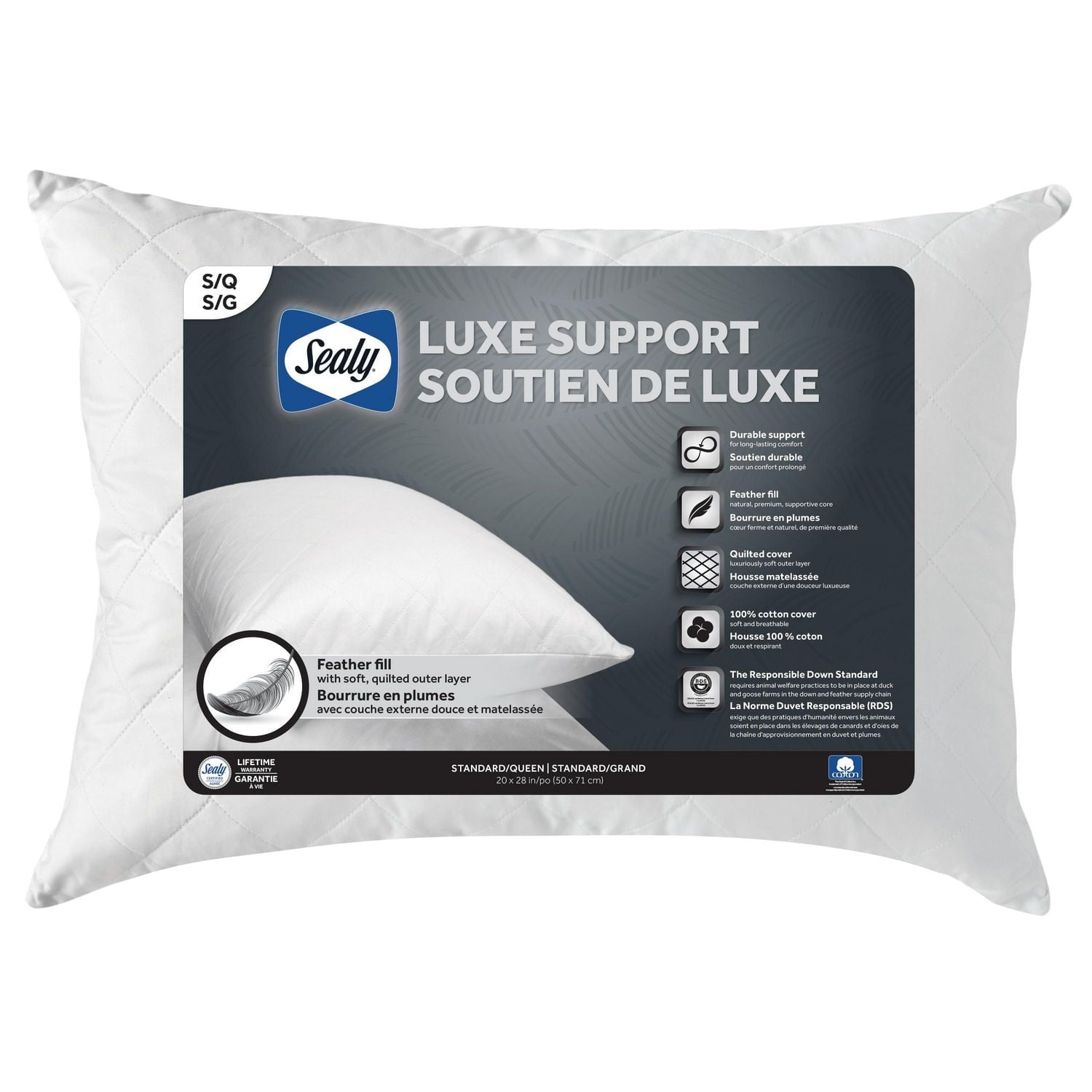 Click here for Sealy Luxe Support Quilted Soft Cotton Cover Feath... prices