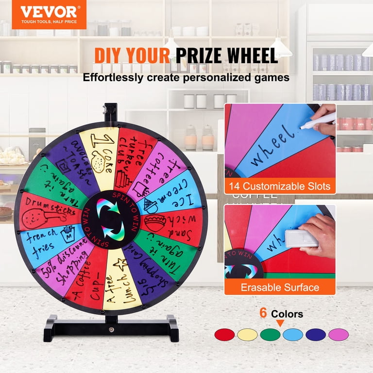 ARTISHION 5 In 1 Color Prize Wheel - 24 Inch Wall Mounted