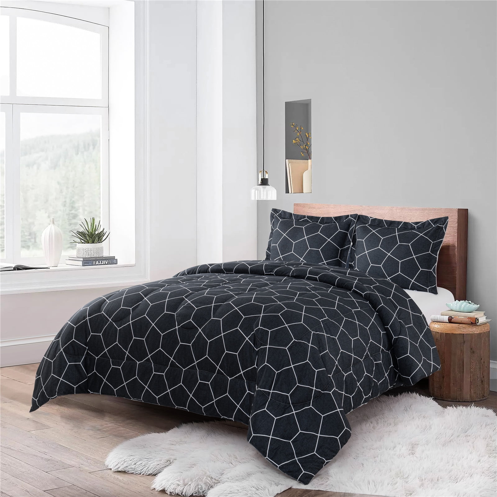 Shatex Bedding Comforter Sets –3 Pieces Printed Microfiber Bedding Sets ...