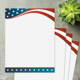 American Flag Patriotic Letter Papers, Set of 25 - Printing Sheets, 8 1 ...