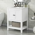 Euroco 24" Modern Sleek Bathroom Vanity with Elegant Ceramic Sink ...